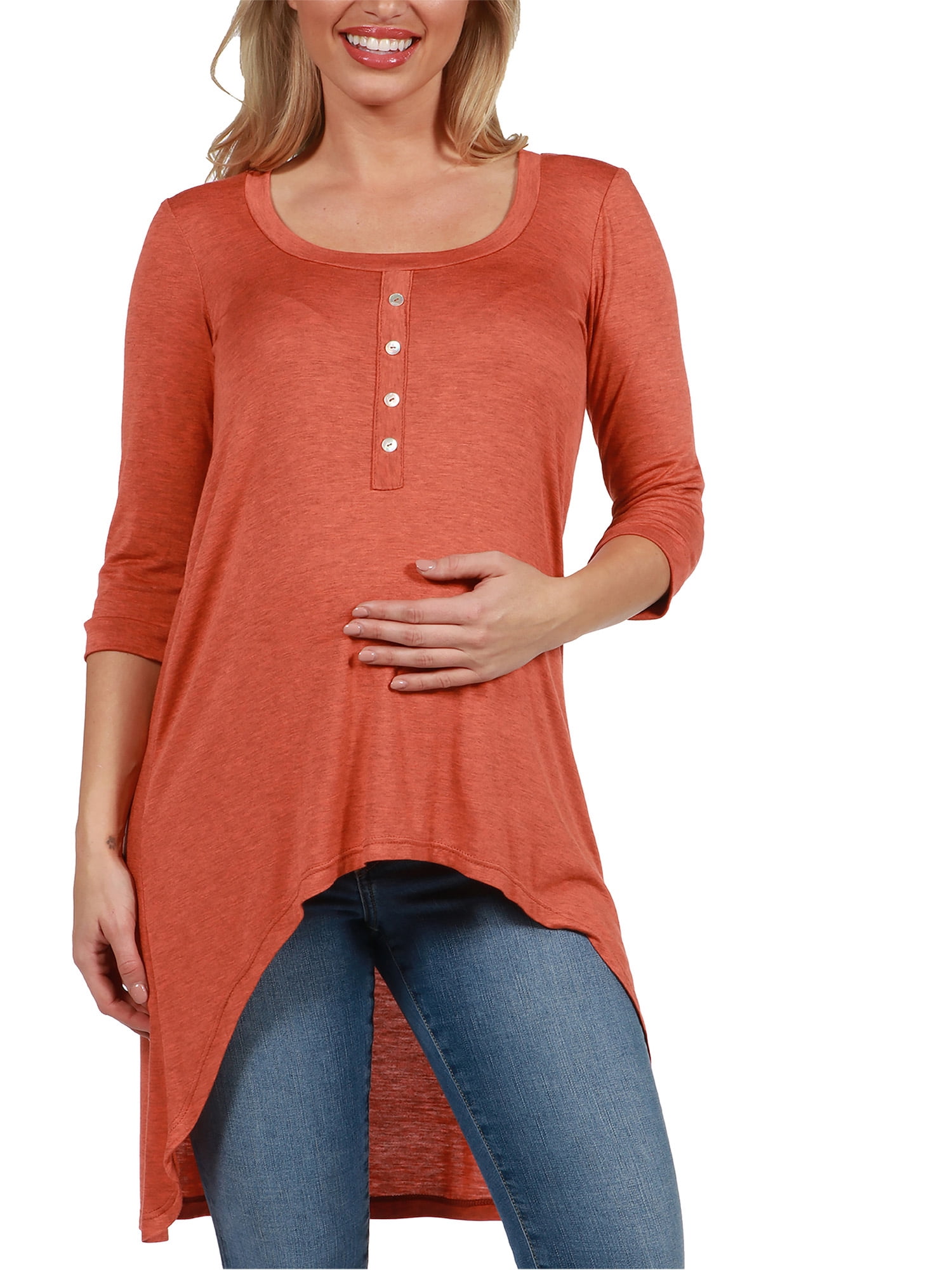 Laila Henley Style Maternity Tunic Top - Walmart.com