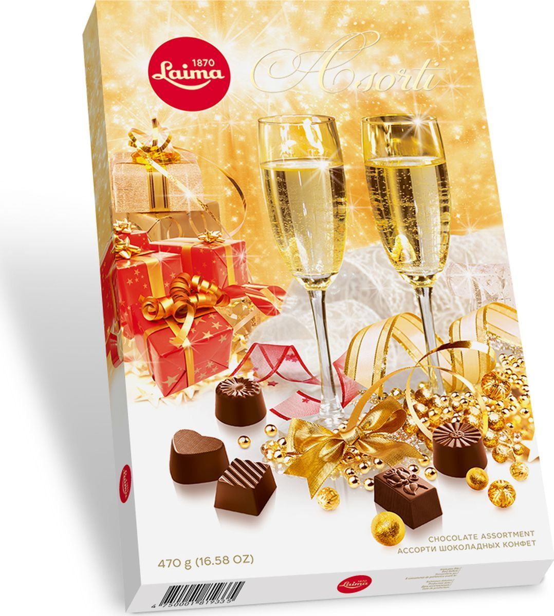 Laima Chocolate New Year's Champagne Candy Assort With Milk Fondant ...