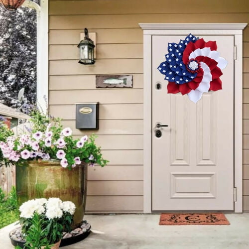 Laimis American Independence Day Wreath Star Spangled Banner for Front ...