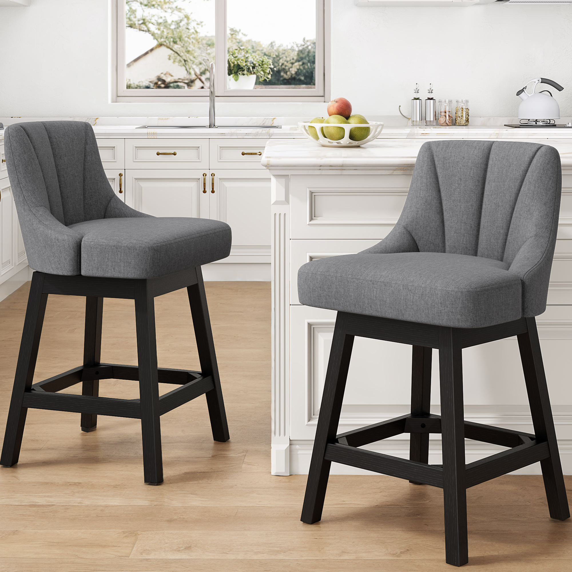 LainTene 26 Swivel Bar Stools With Backs 26 Counter Height Bar