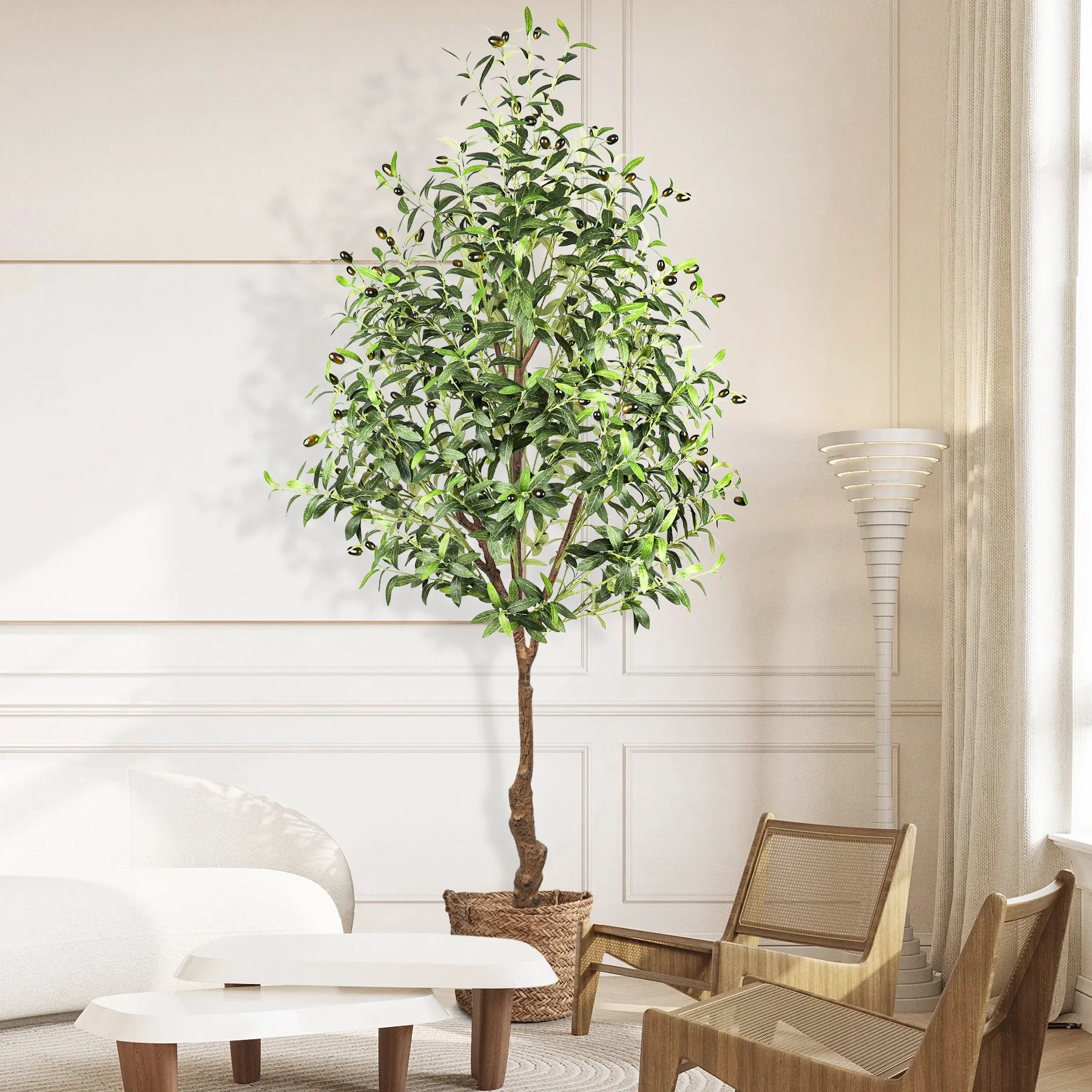 Laintene 6ft Artificial Olive Tree – Realistic Faux Olive Tree with ...