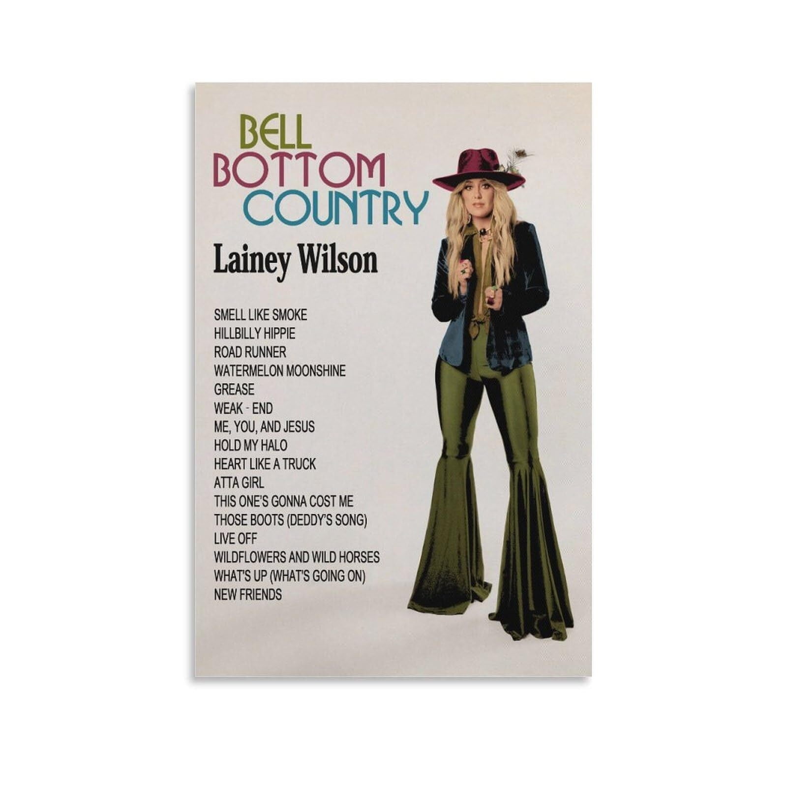 Lainey Wilson Bell Bottom Country Canvas Poster Bedroom Decoration ...