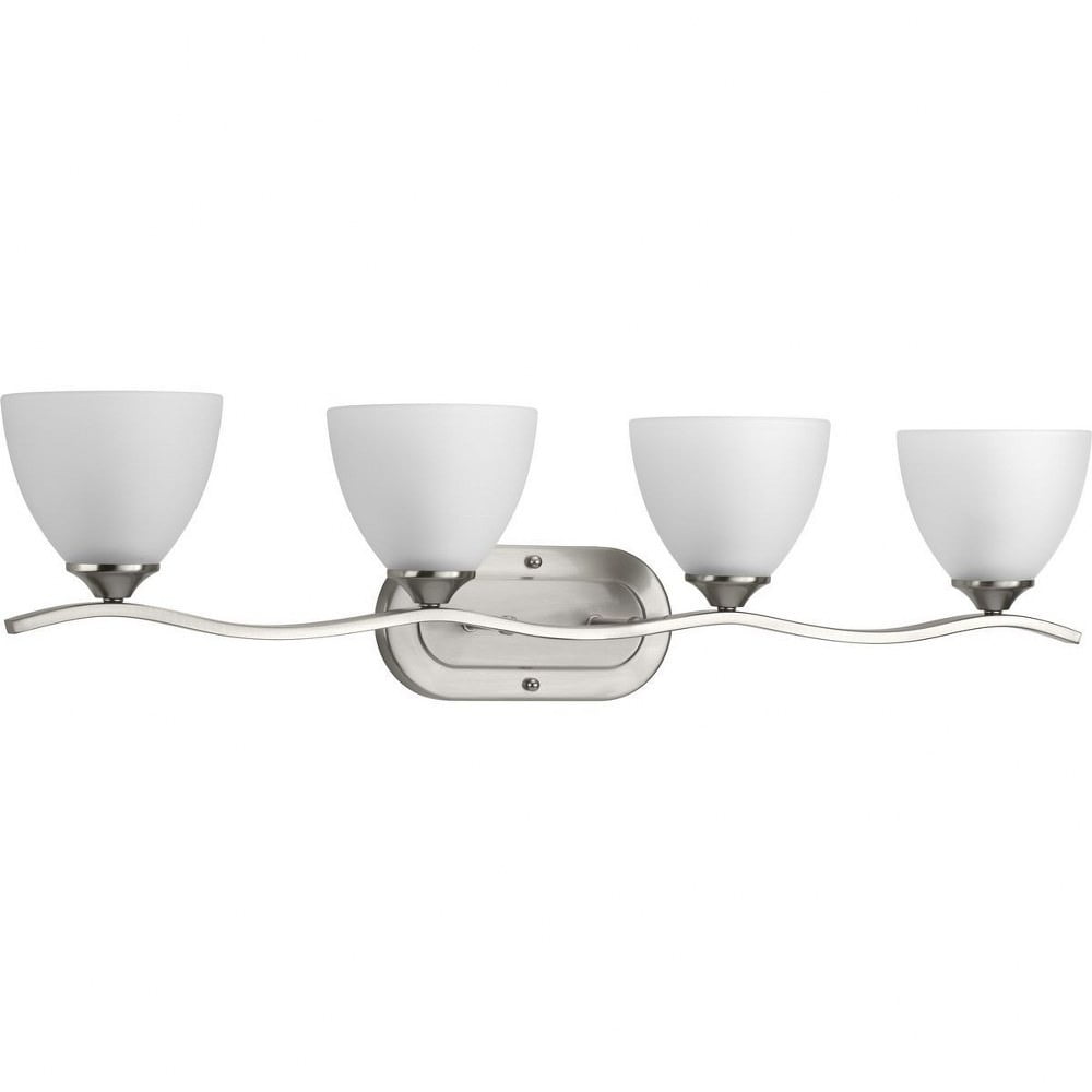 Laird Collection Four-Light Brushed Nickel Etched Glass Traditional ...