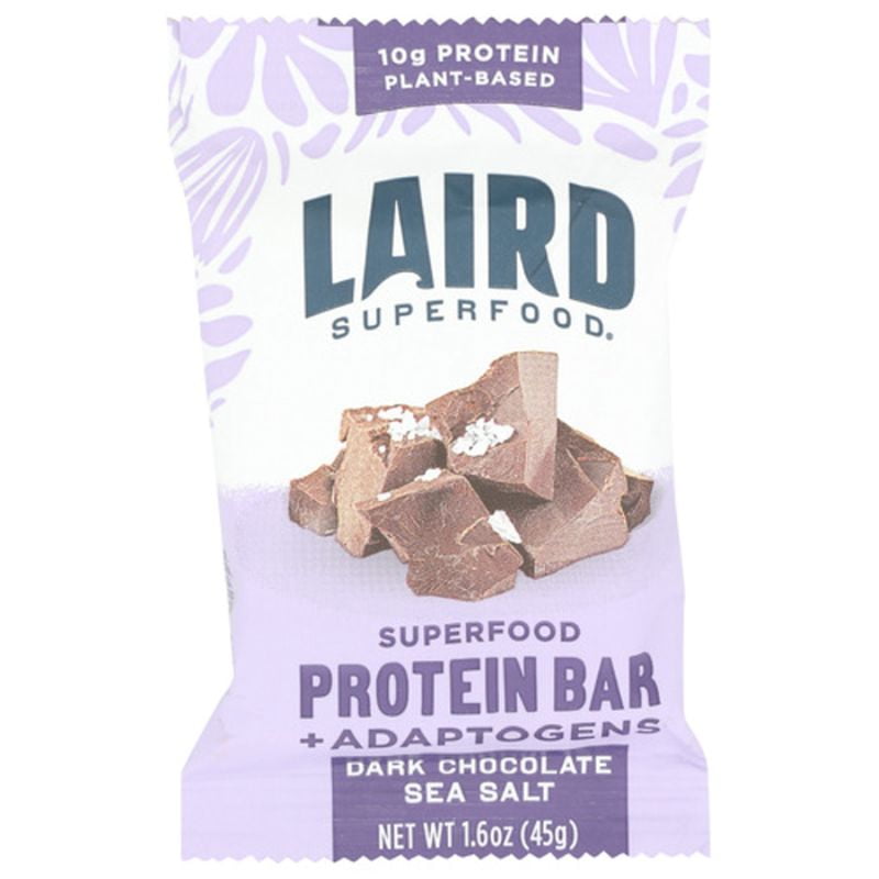 Laird Superfood Dark Chocolate Sea Salt Plant-Based Protein Bar 1.6 oz ...