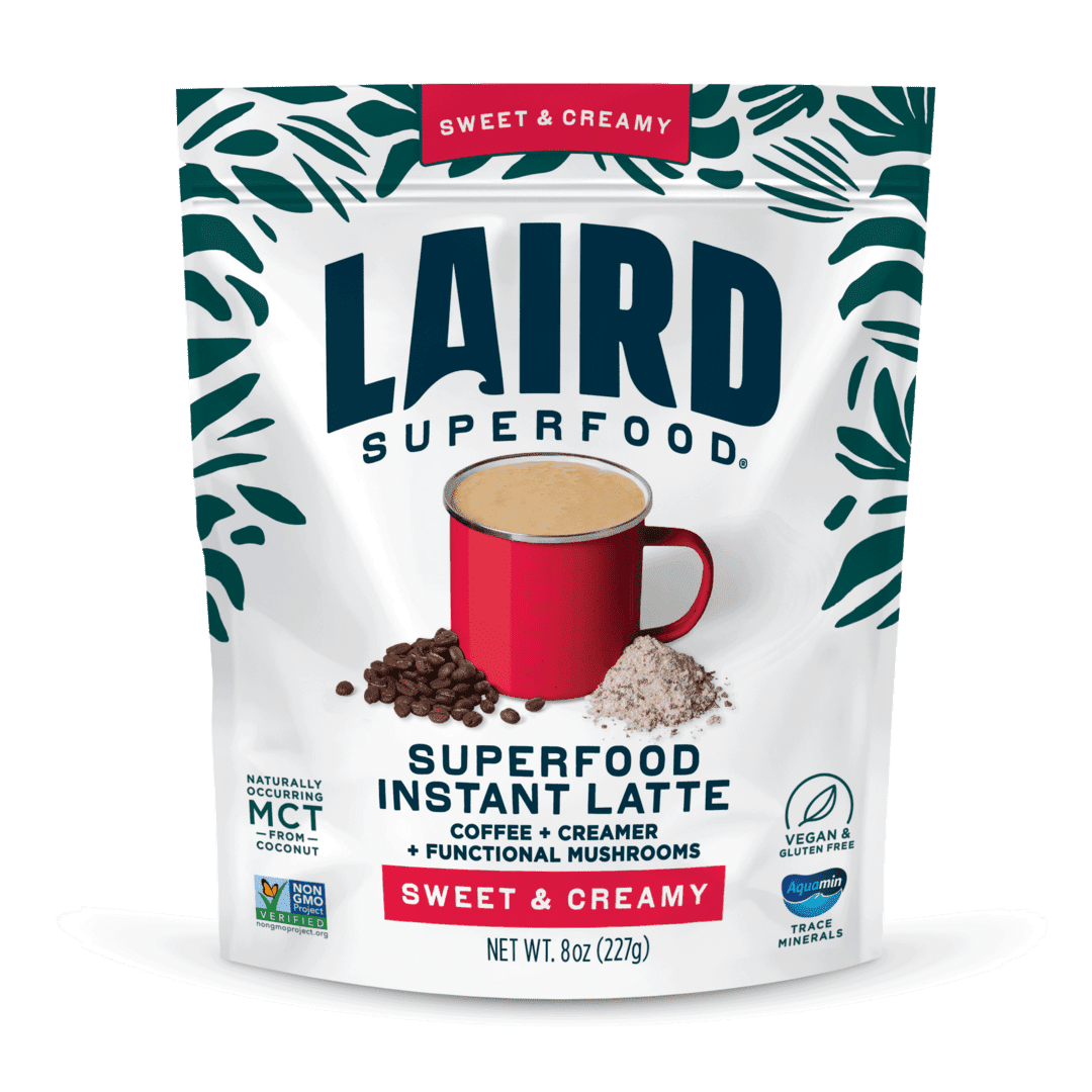 Laird Superfood Instant Latte, Sweet & Creamy, Non-Dairy, Gluten Free ...