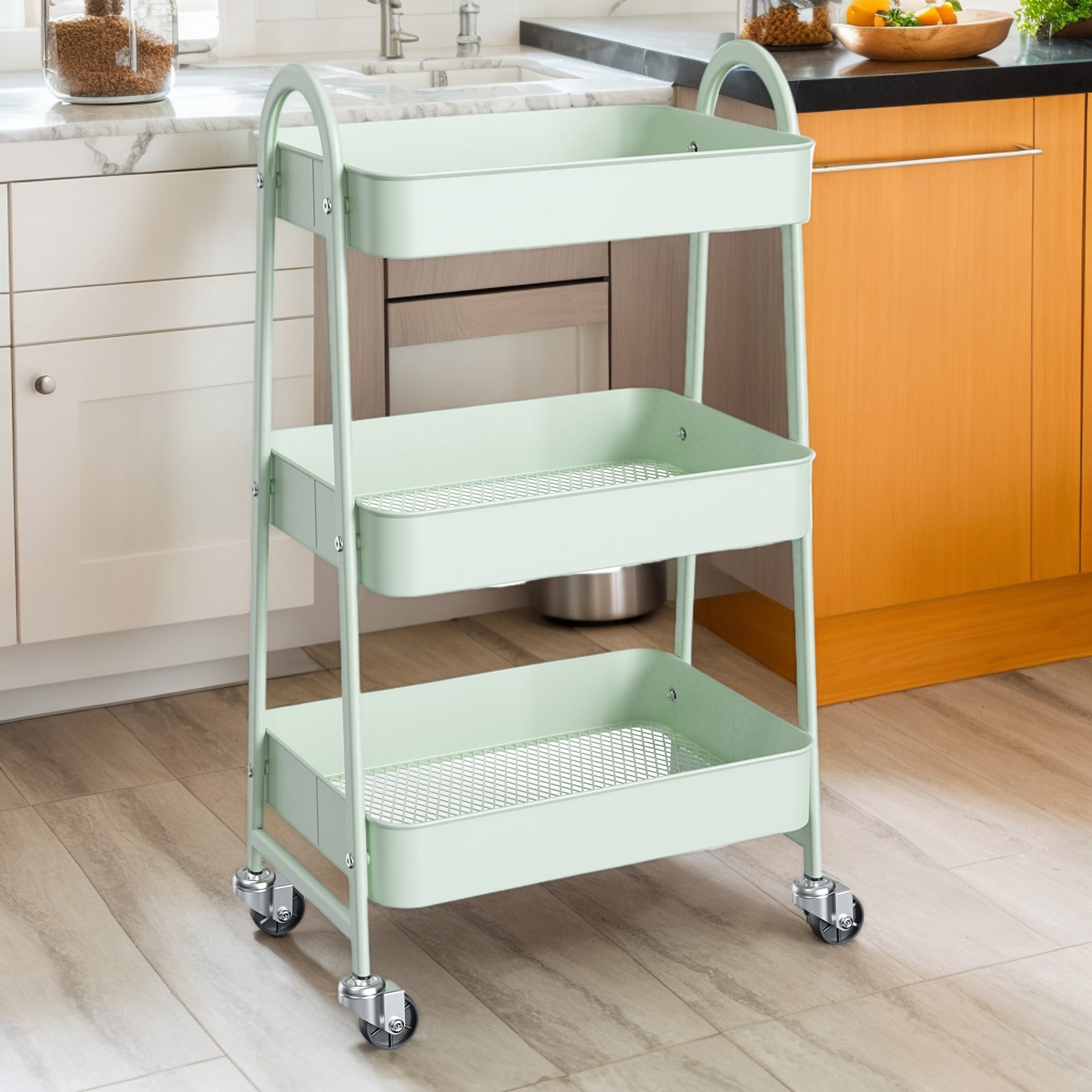 Lairson Storage Cart, 3-Tier Organizer, Robust Metal, Easy Assembly ...