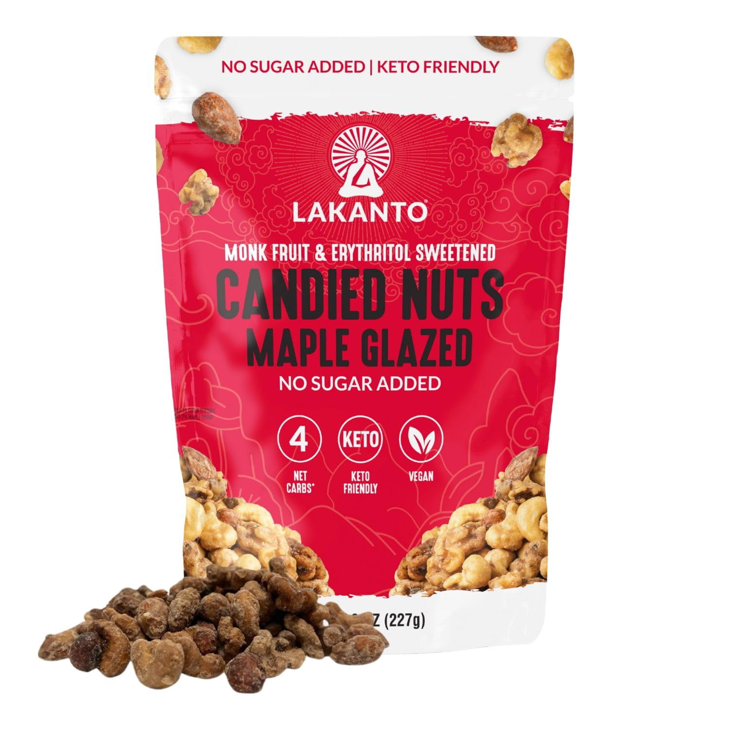 Lakanto Candied Nuts Maple MZF22 Glazed - No Sugar Added, Sweetened ...