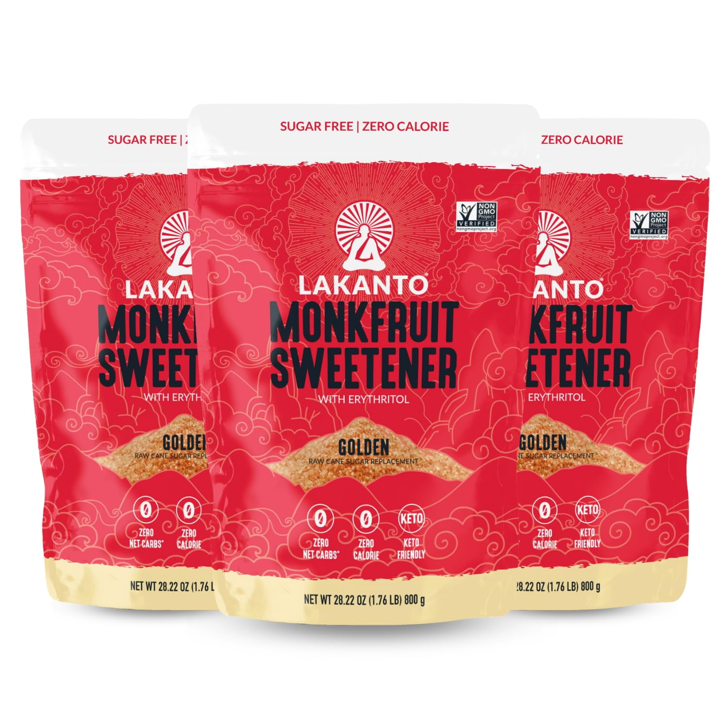 Lakanto Golden Monk Fruit OKA4 Sweetener With Erythritol, Raw ...