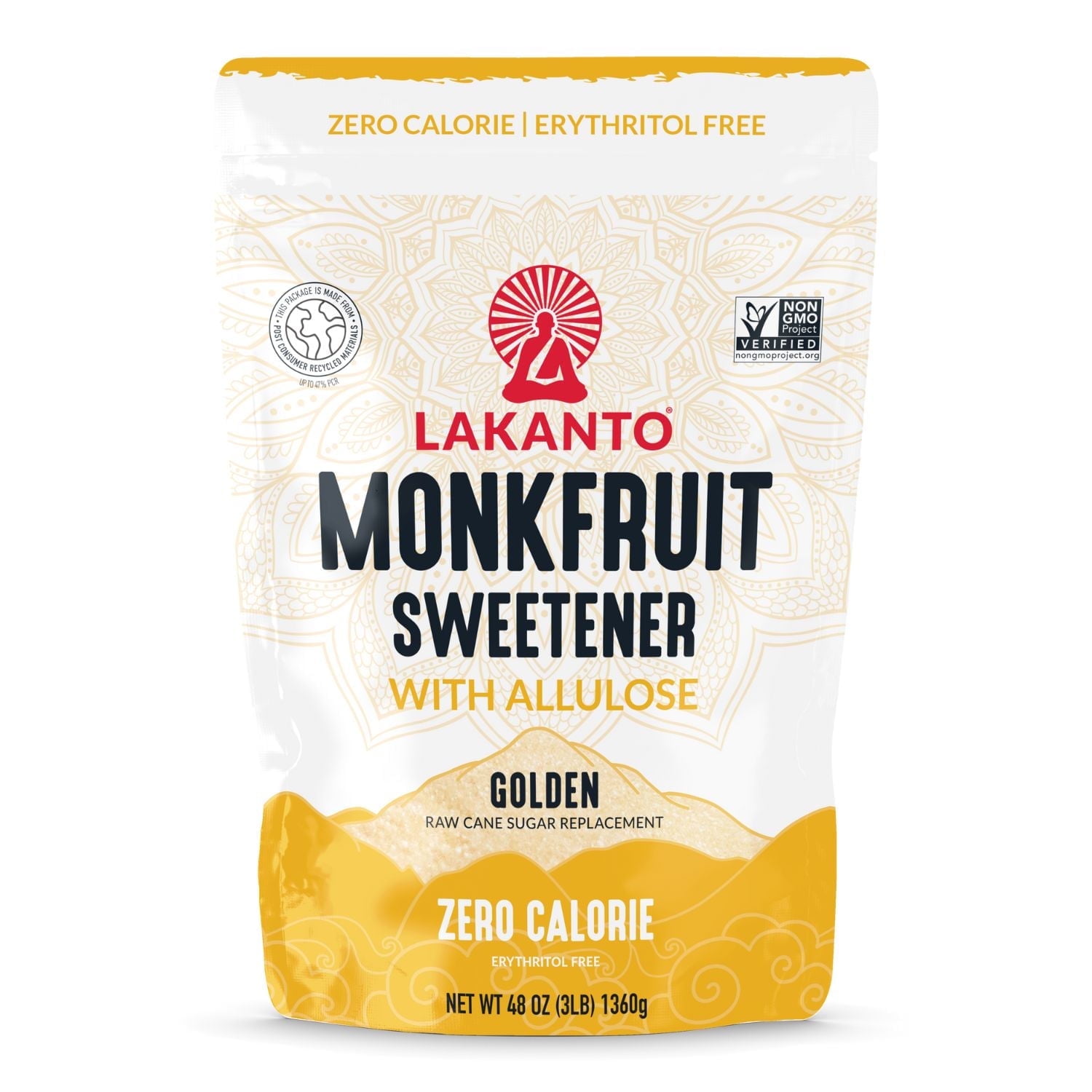 Lakanto Golden Monk Fruit Sweetener, 3 lb, Keto Friendly, Vegan, Sugar ...