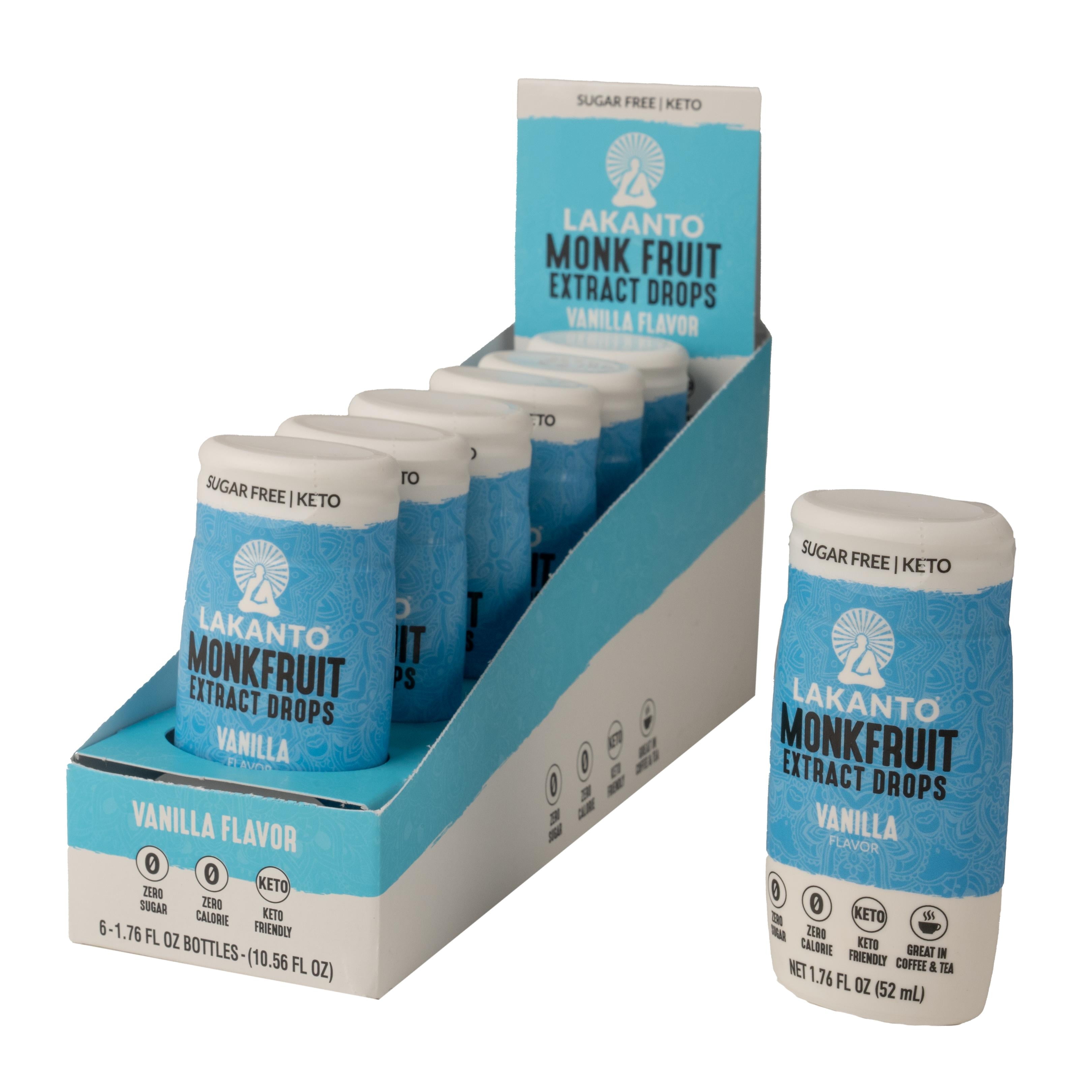 Lakanto Liquid Monk Fruit Extract Drops - Vanilla, Zero Calorie, Zero ...