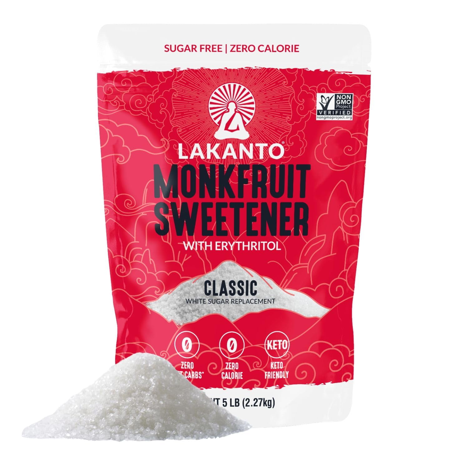 Lakanto Monk Fruit Sweetener BDF32 With Erythritol, White Substitute ...