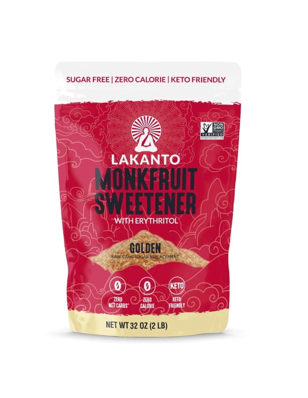 Lakanto Monk Fruit Sweetener Golden Sugar Free, 2 lbs, 1 Count ...
