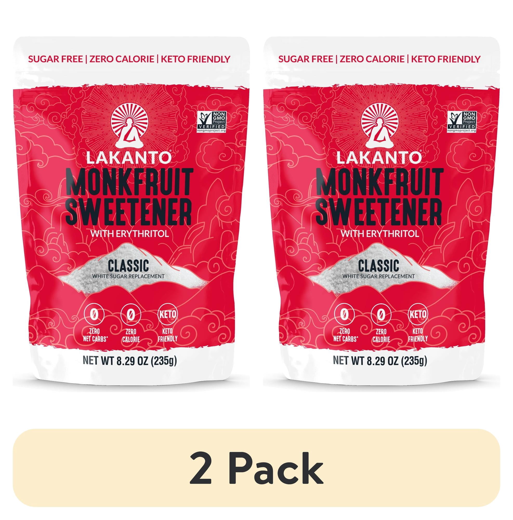(2 pack) Lakanto Monkfruit Sweetener Pack of 1, 8.29oz - Walmart.com