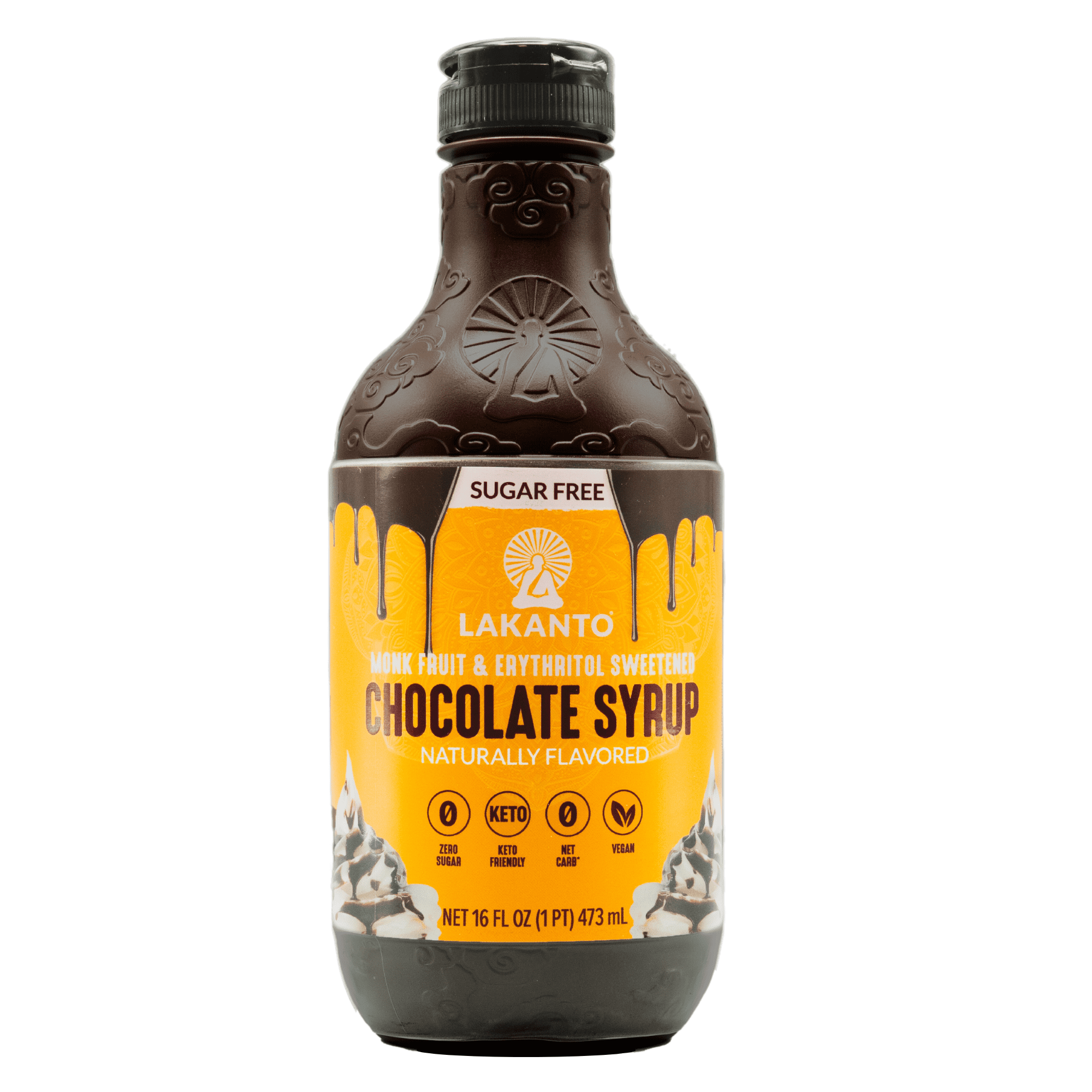 Lakanto Sugar-Free Chocolate Syrup, Monk Fruit Sweetened, Zero Net ...