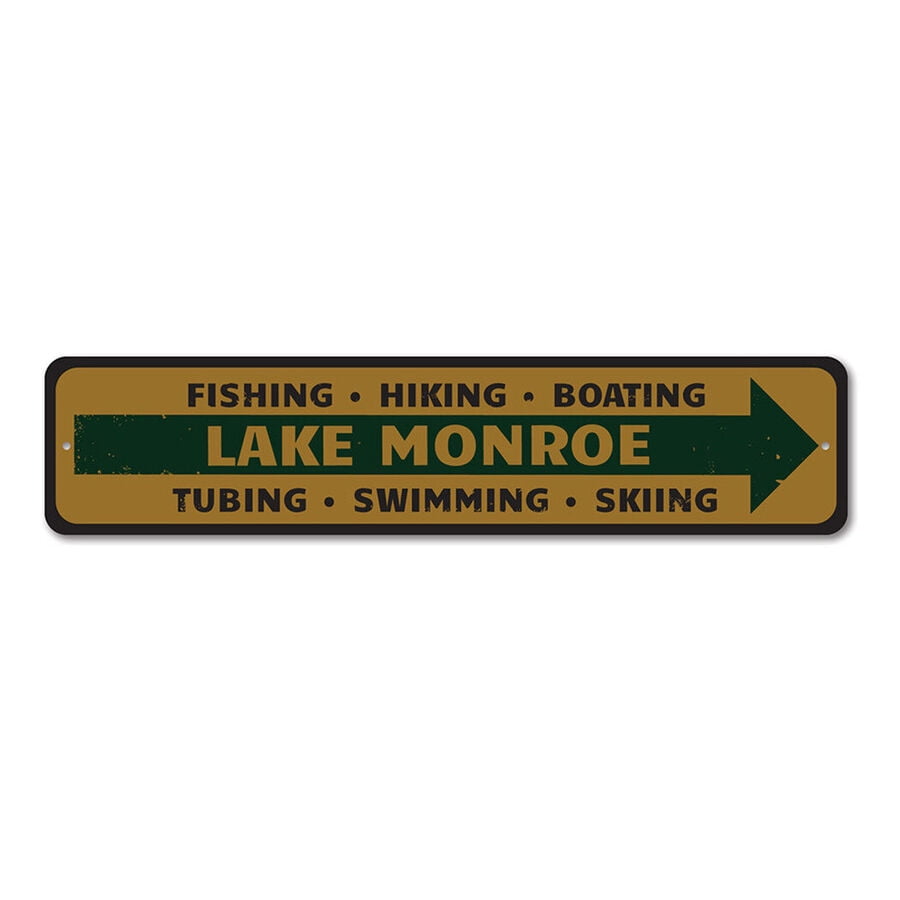 Lake Arrow Sign Lake Name Sign Directional Arrow Size: 4 x 16 Inch ...