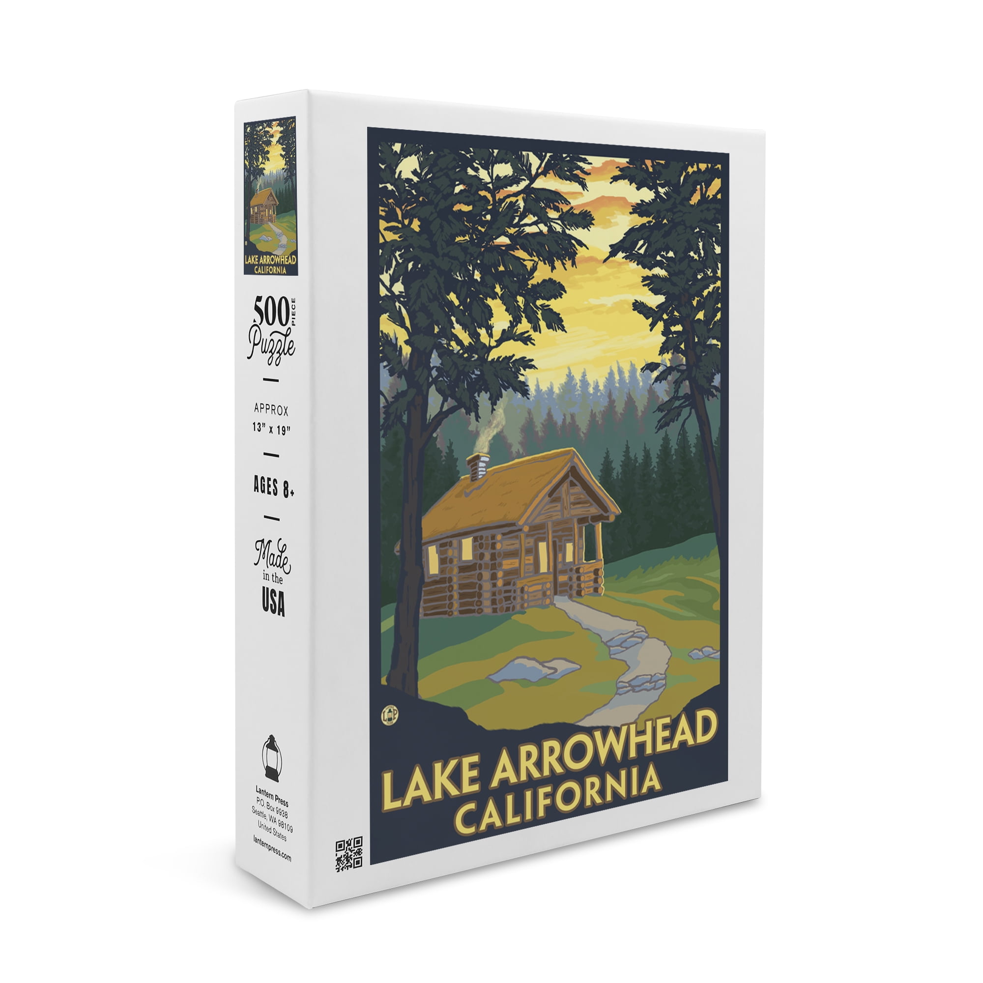 Lake Arrowhead, California, Cabin in the Woods (19x27 inches, Premium ...