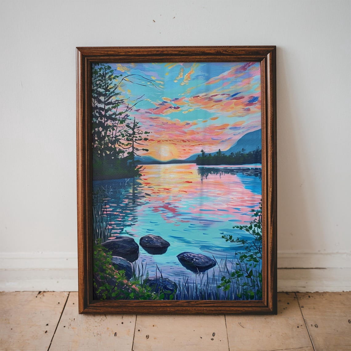 Lake At Sunset Lakehouse Decor Girly Aesthetic Cozy Home Nature Lover ...