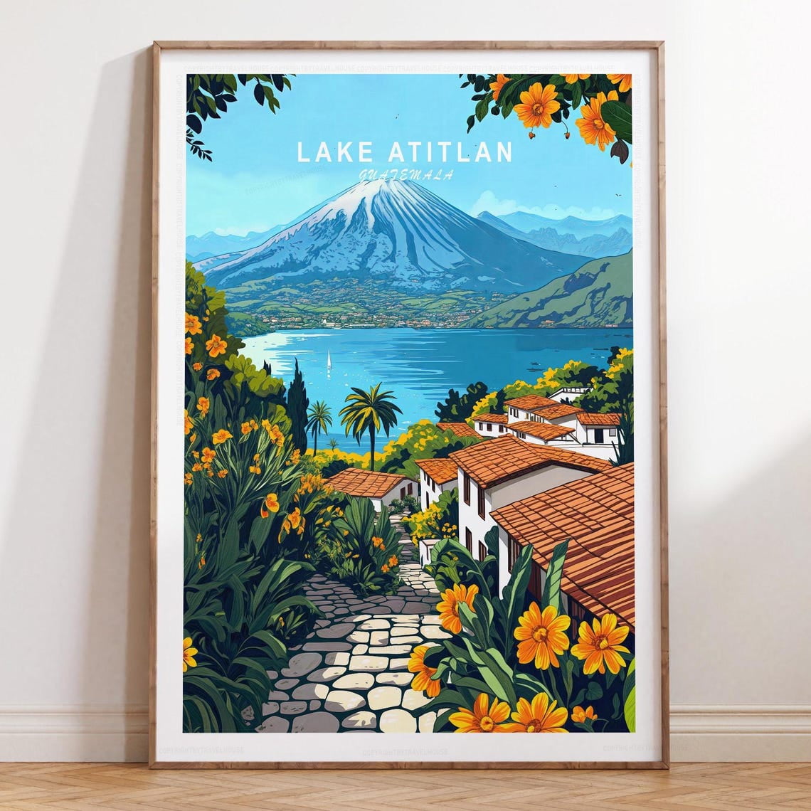 Lake Atitlan Wall Art Print, Lake Atitlan Guatemala Travel Prin ...