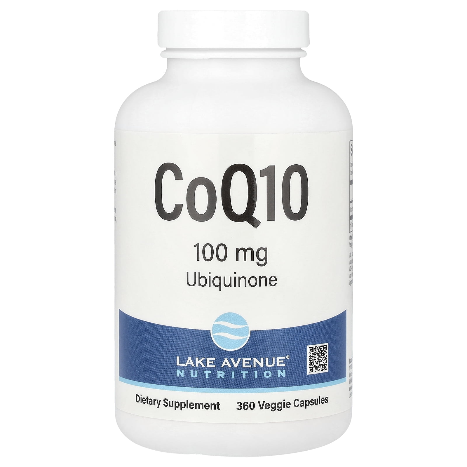 Lake Avenue Nutrition CoQ10, USP Grade Ubiquinone, 100 mg, 360 Veggie Capsules - Walmart.com
