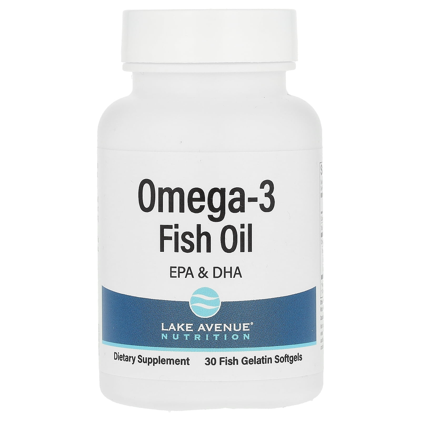 Lake Avenue Nutrition Omega-3 Fish Oil 1,250 mg Softgel, High-Dose EPA ...