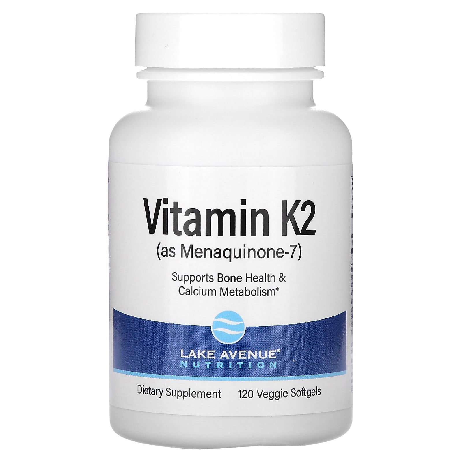 Lake Avenue Nutrition Vitamin K2 (as Menaquinone-7), 50 mcg, 120 Veggie ...