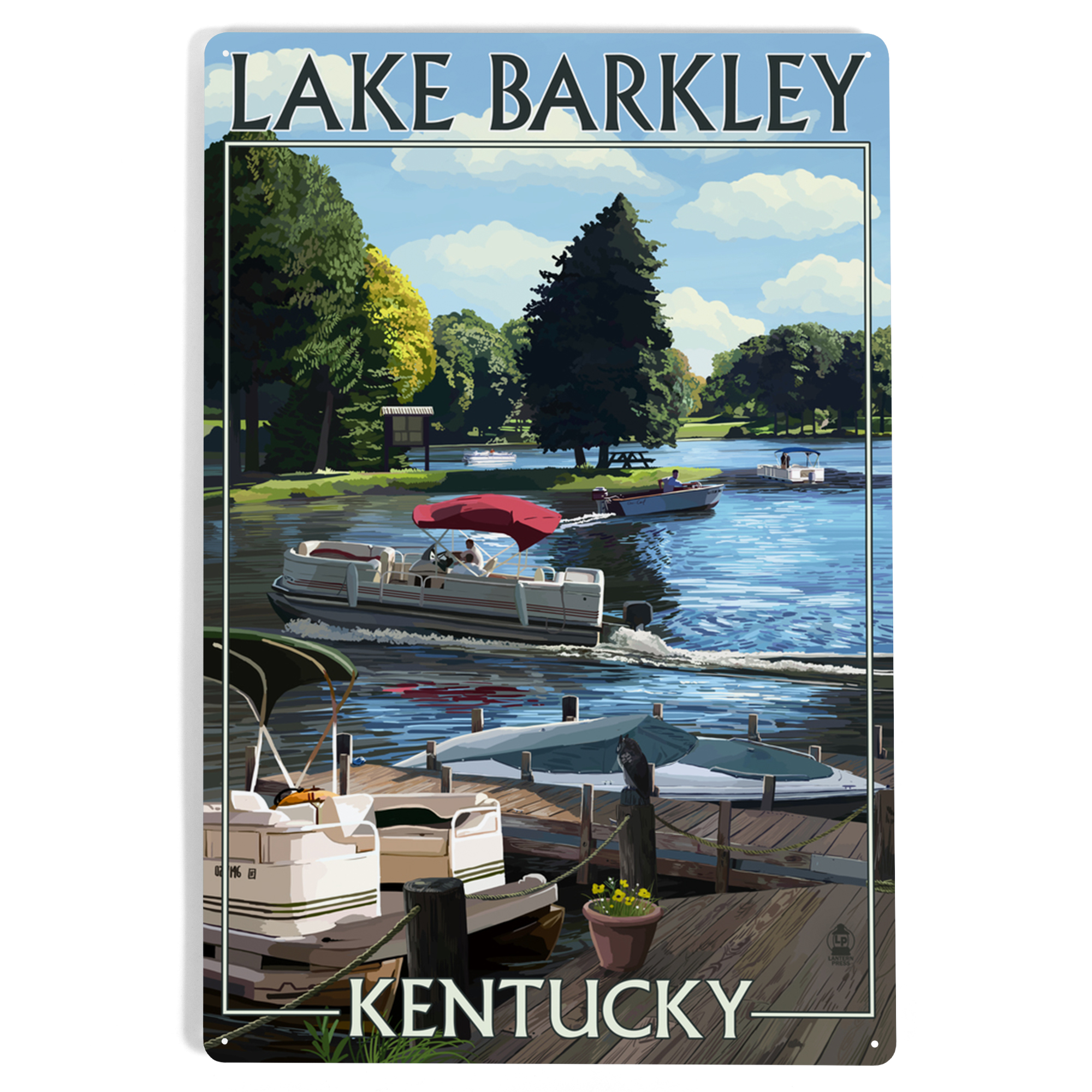 Lake Barkley, Kentucky, Pontoon Boats (12x18 Aluminum Art, Indoor ...