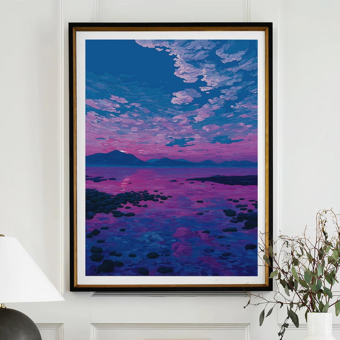 Lake Biwa Shiga Japan Nature Landscape Painting Vacation Art Print ...