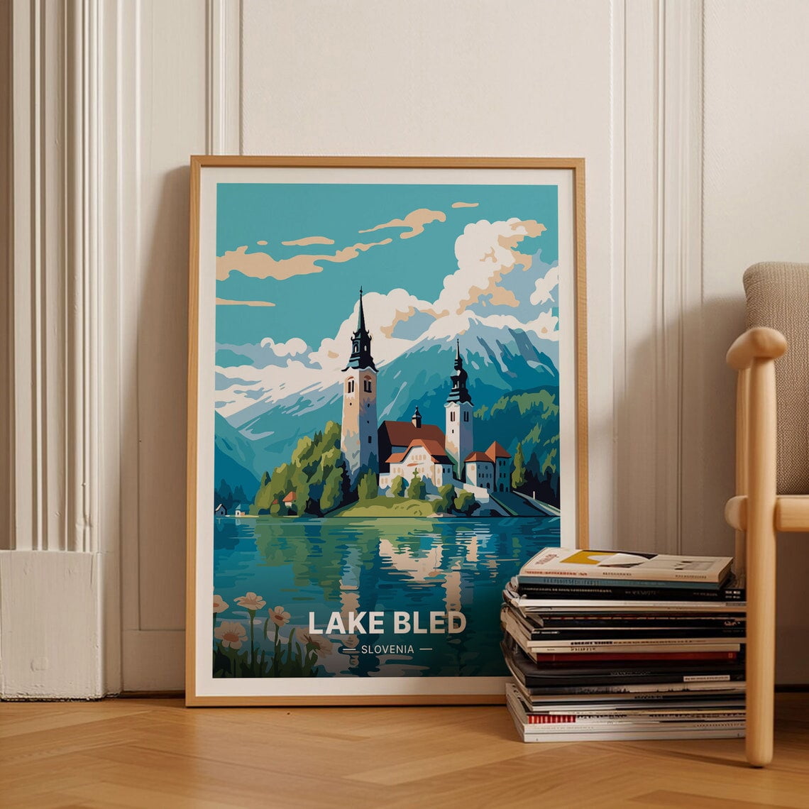 Lake Bled Poster, Slovenia Travel Wall Art, Scenic Landscape Print, Home Decor, Gift Idea For ...