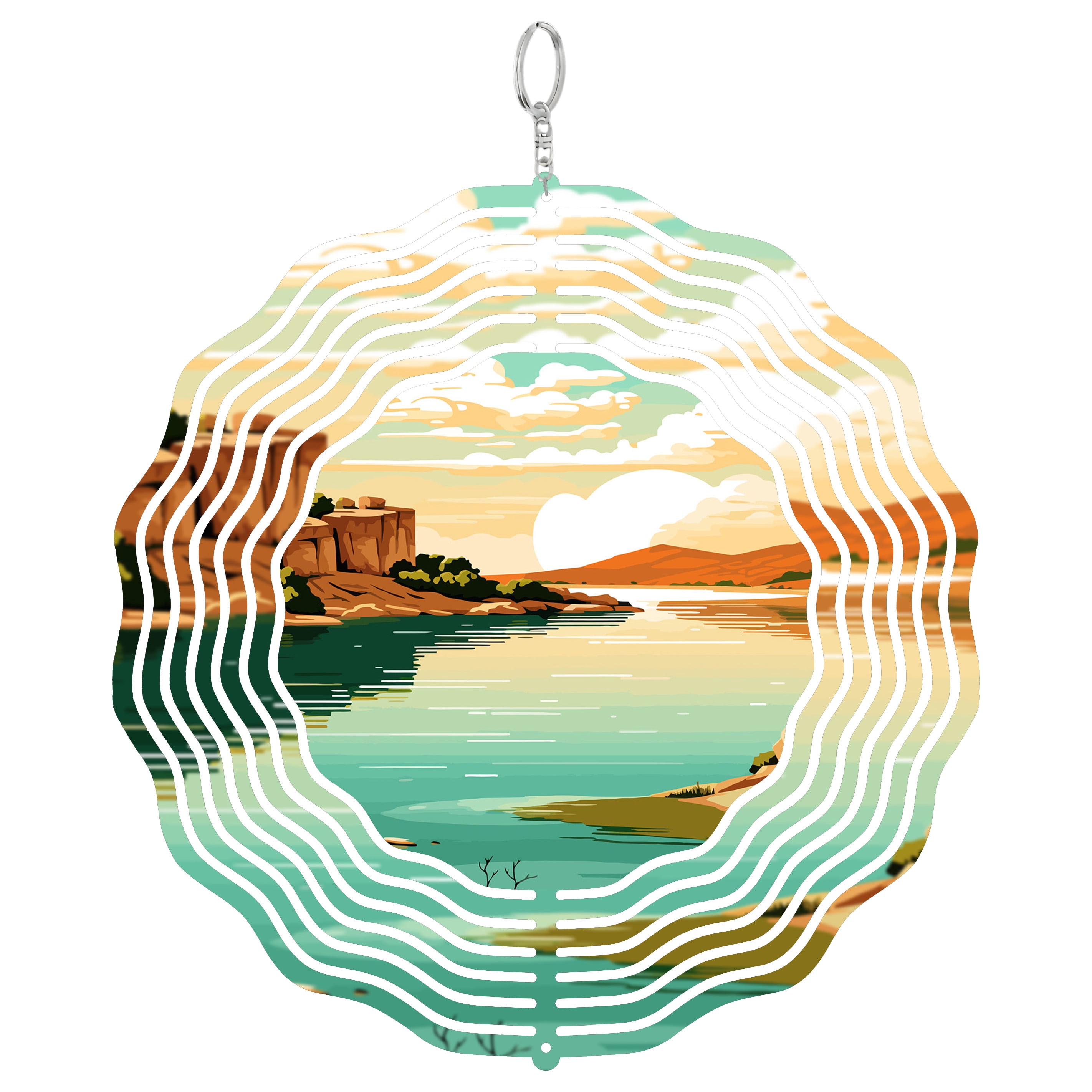 Lake Buchanan Texas Hill Country 3D Wind Spinner Metal Yard Art Hanging ...