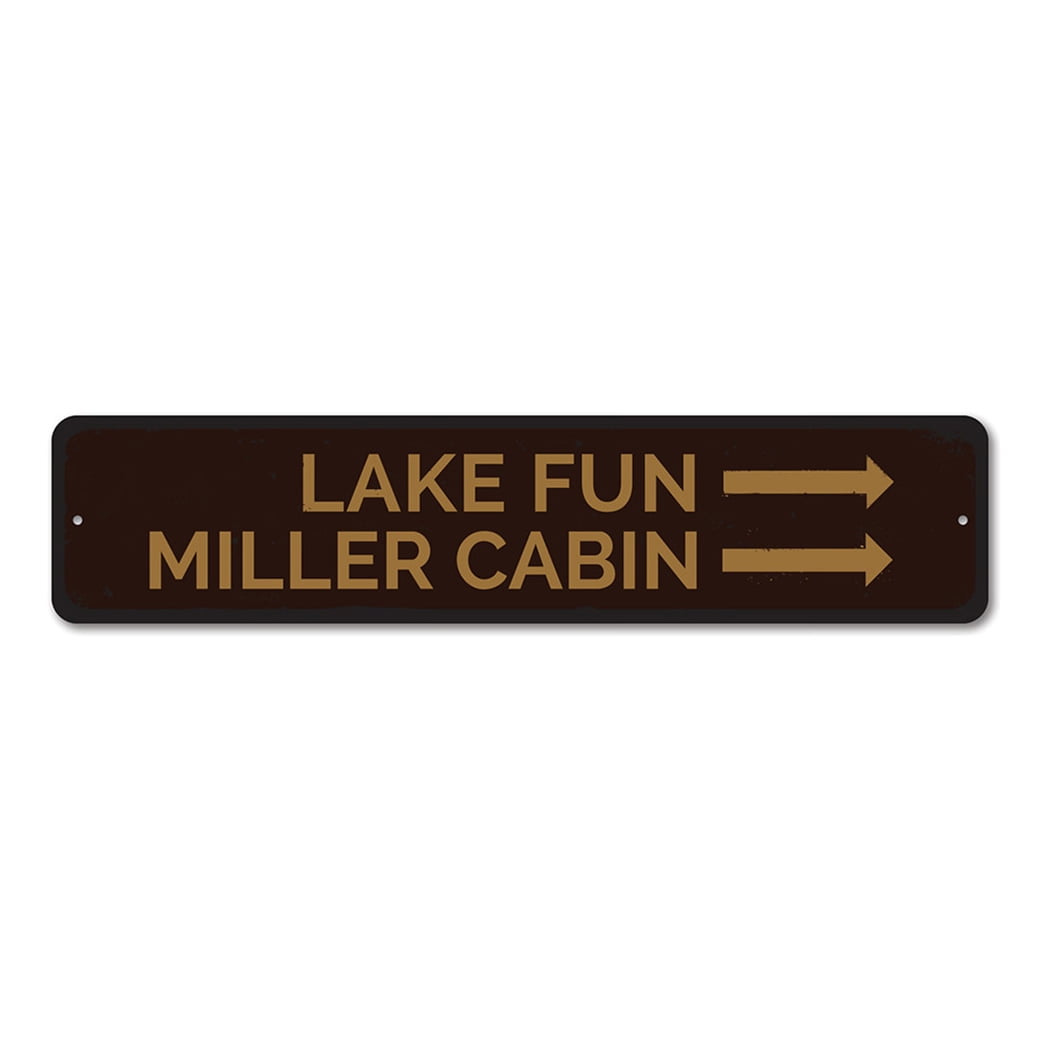 Lake Cabin Sign, Cabin Fun Directional Arrows Sign, Custom Lake House ...
