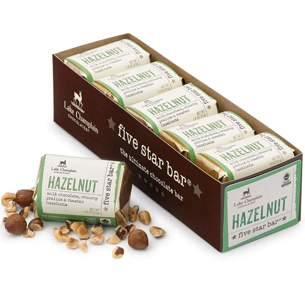 Lake Champlain Hazelnut Five Star Chocolate Candy Bar, 1.8 Ounces (10 ...