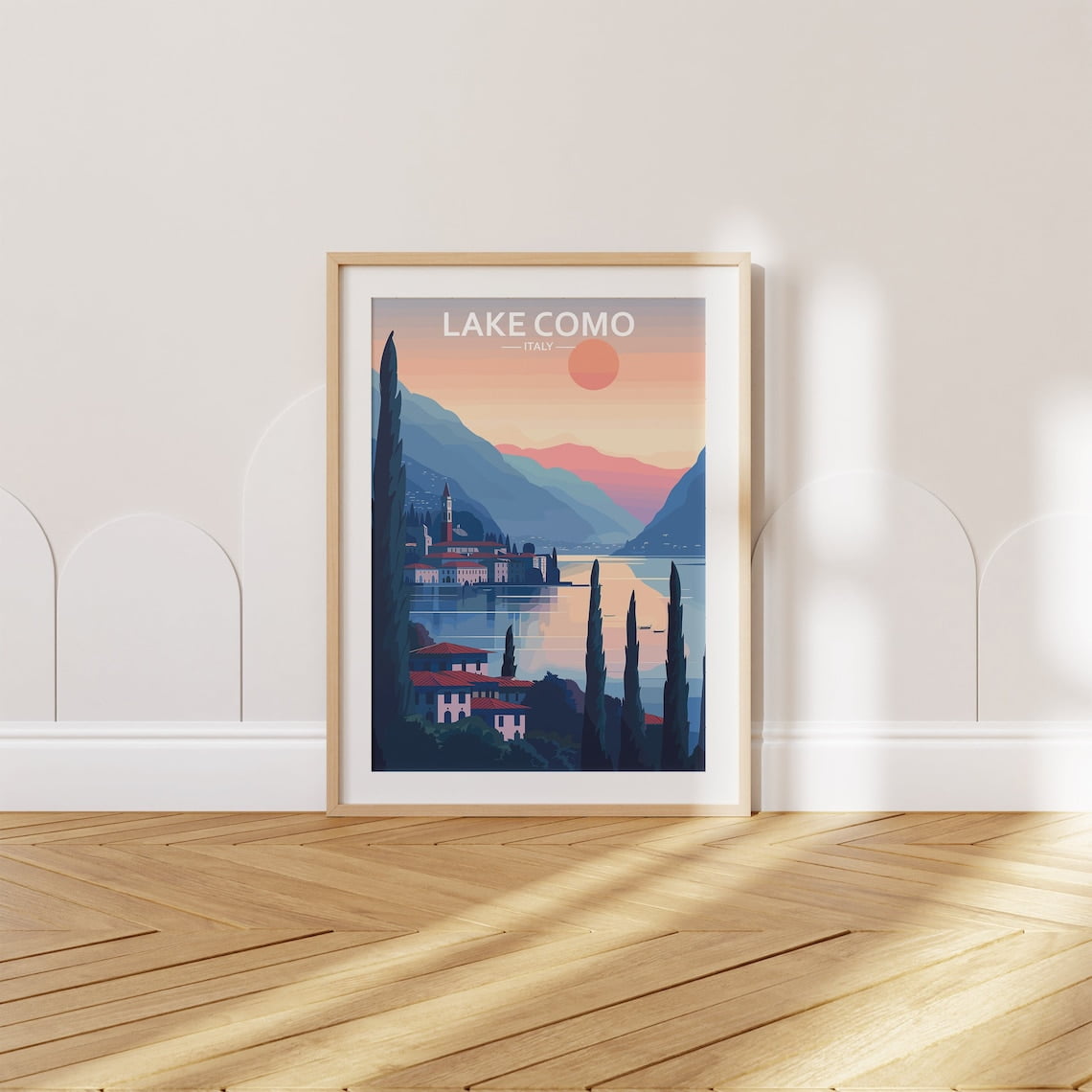 Lake Como Italy Poster Vintage Scenic Art Print, Unframed Poster Size ...