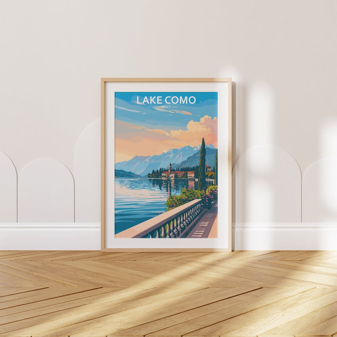 Lake Como Italy Poster Vintage Style Scenic Wall Art, Unframed Poster ...