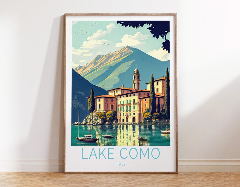 Lake Como Italy Poster – Wall Art, Lake Como Print, Italia Decor ...