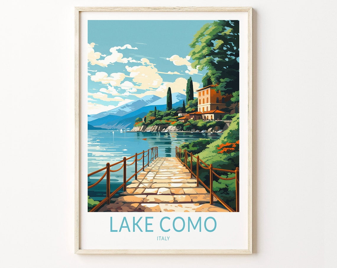 Lake Como Italy Print Wall Art, Lake Como Italy Travel Poster, Italy ...