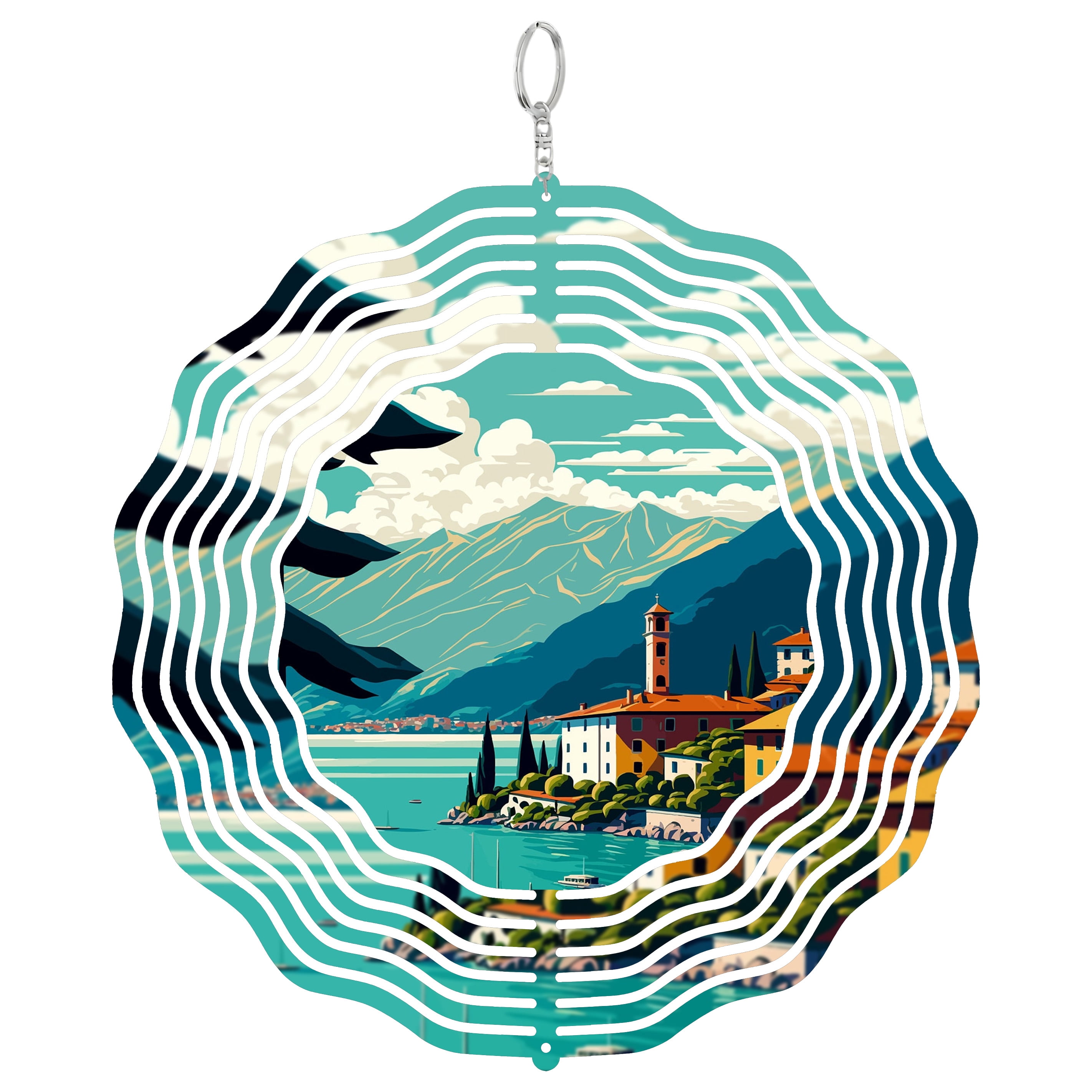 Lake Como Italy Villa View 3D Wind Spinner Kinetic Hanging Art Outdoor ...