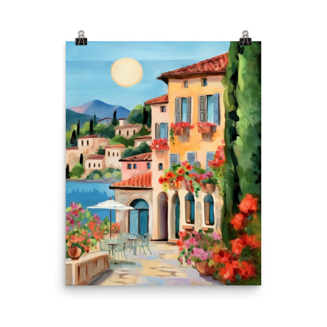 Lake Como Print, Italian Coastal Wall Art, Italy Travel Poster ...