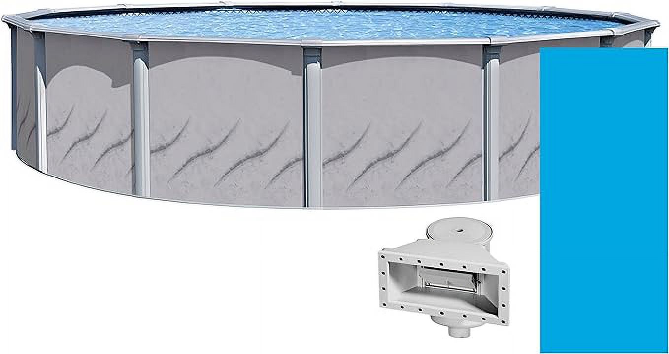 Lake Effect Pools 24' x 52" Round Galleria Swimming Pool and Solid Blue ...