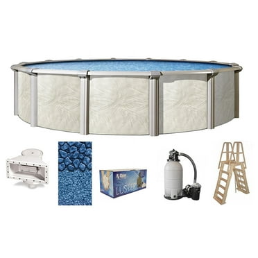 Avenli Easy Assembly Large Metal Frame Round Swimming Pool, 12 Foot by ...
