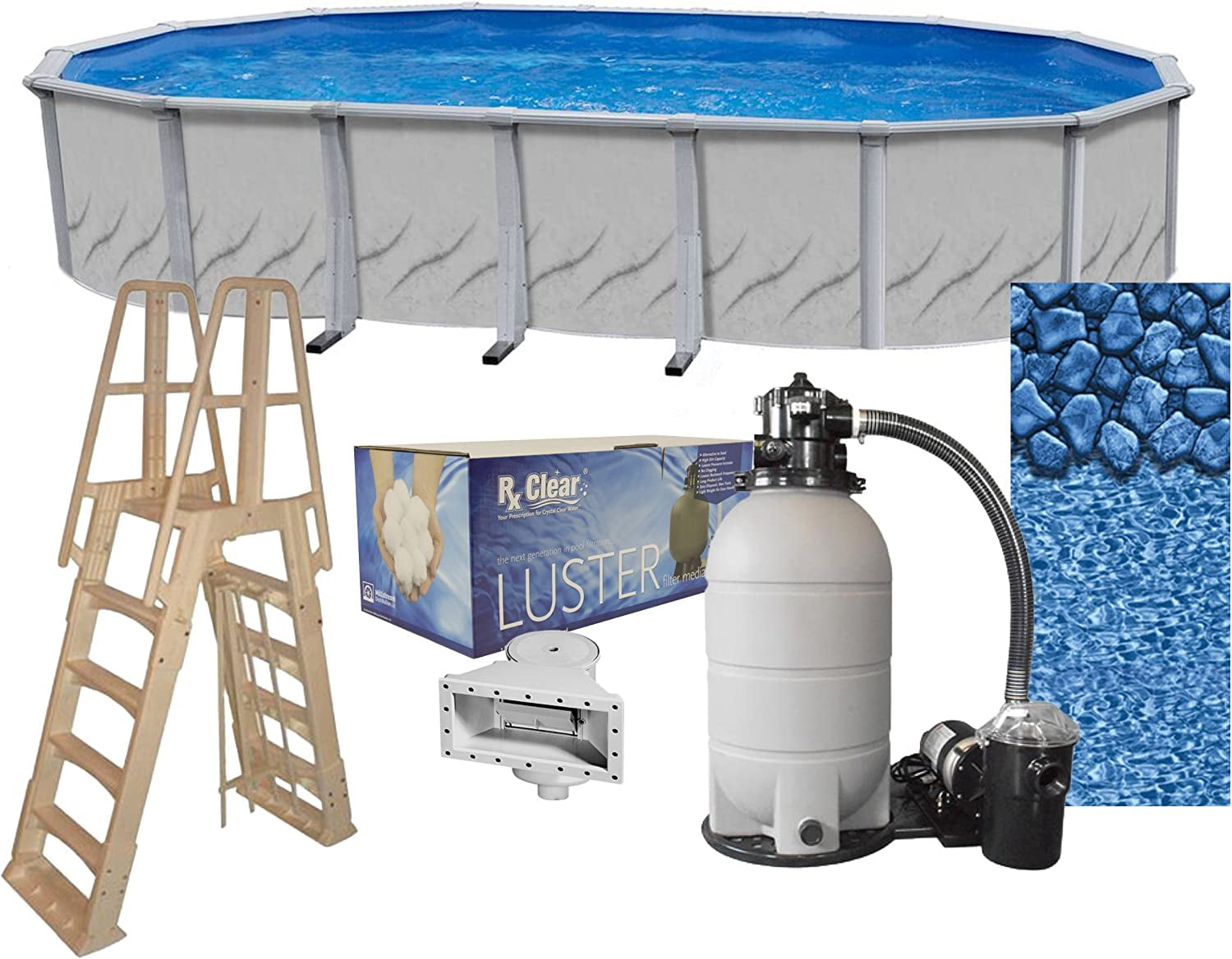 Lake Effect Pools Galleria 12' x 24' x 52" Height Oval Above Ground ...