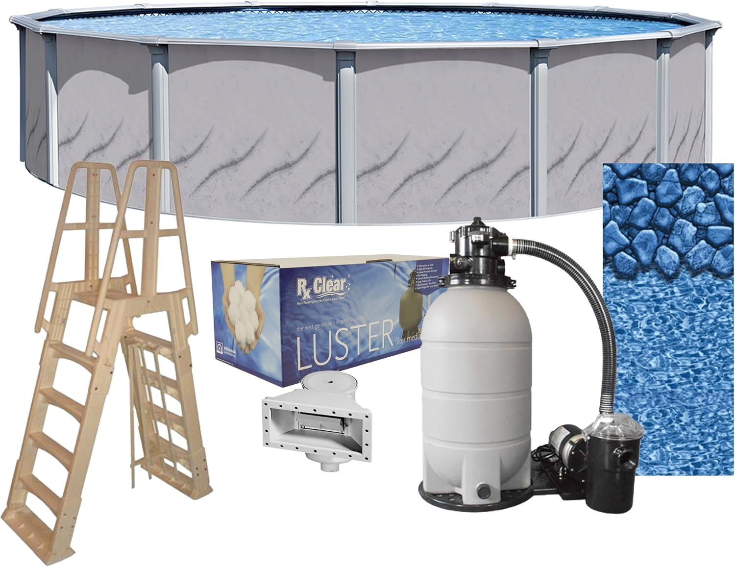 Lake Effect Pools Galleria 24' Round 52" Height Above Ground Swimming ...