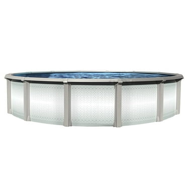 Lake Effect Pools 12' x 48" Round Bermuda Galvanized Painted Steel ...