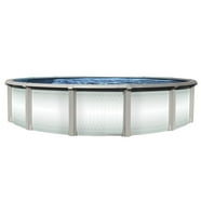Belize 18-ft Round 52-in Deep 6-in Top Rail Metal Wall Swimming Pool ...