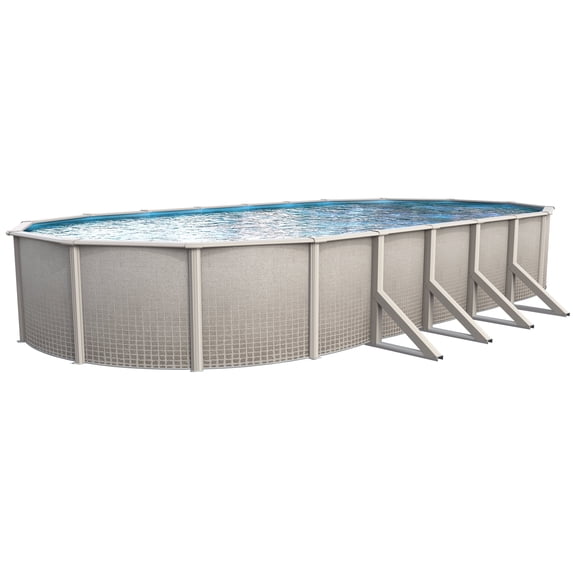 Lake Effect Pools Impressions 12' x 18' Oval 48" Resin Protected Steel ...