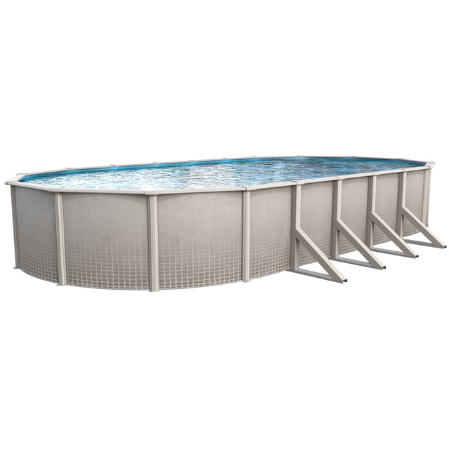 Lake Effect Pools Impressions 12' x 18' Oval 48" Resin Protected Steel ...