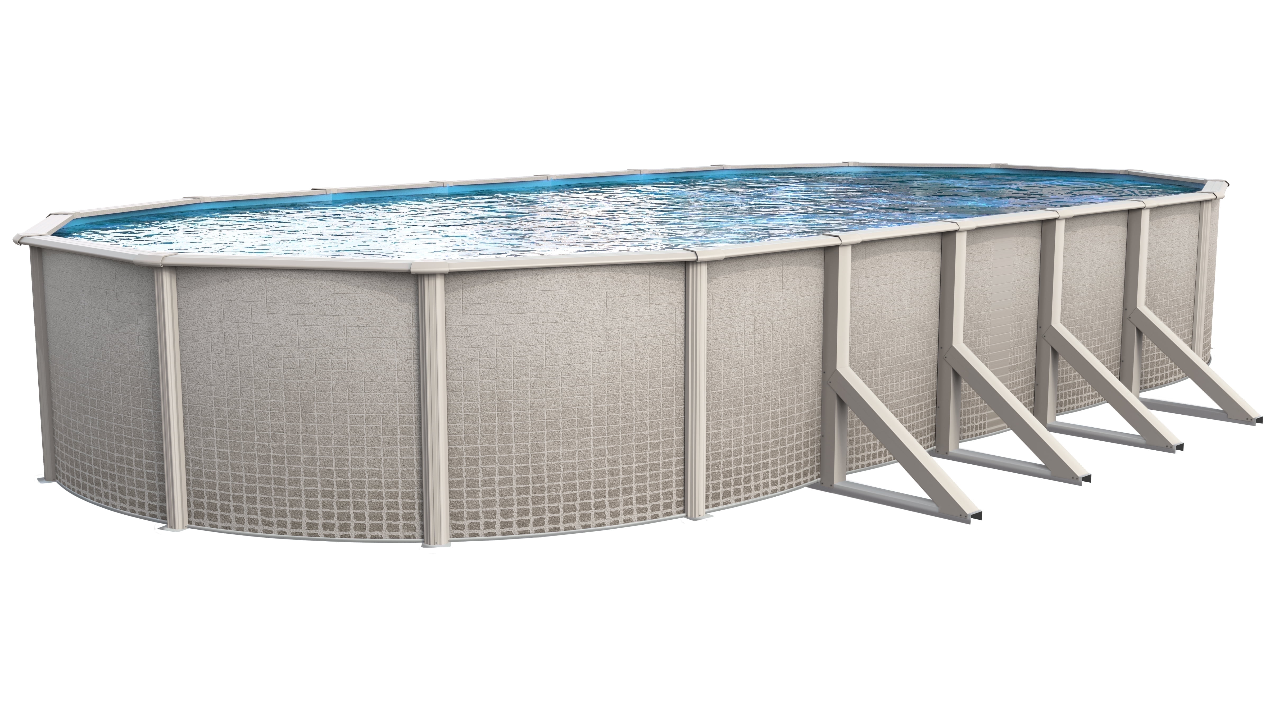 Lake Effect Pools Impressions 12' x 24' Oval 48" Resin Protected Steel ...