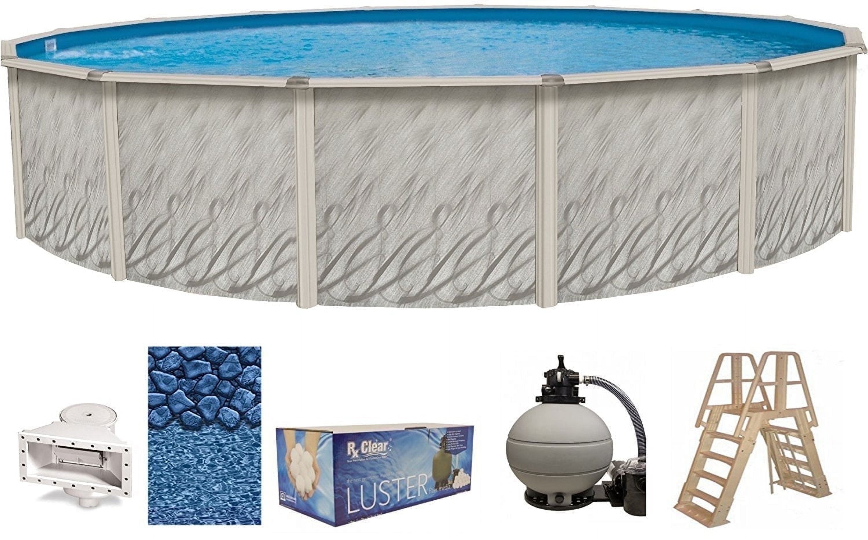 "Lake Effect Pools Meadows 18' Round 52"" Wall, Steel Hard Sided Above ...