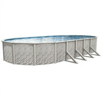 "Lake Effect Pools Meadows 15' x 30' x 52"" Big Steel Deep Frame Oval ...