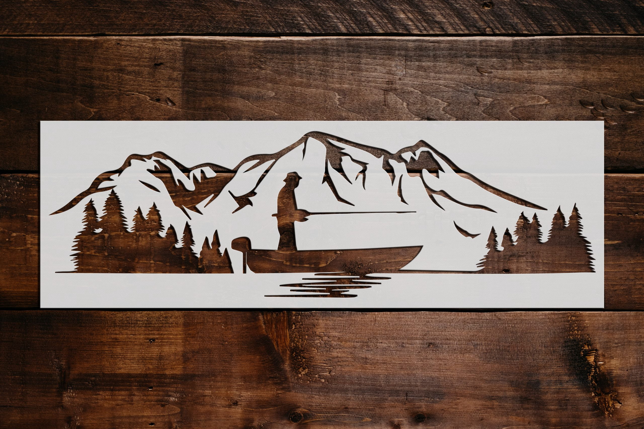 Lake Fishing Stencil - Art and Wall Stencil (5"x15") - Walmart.com