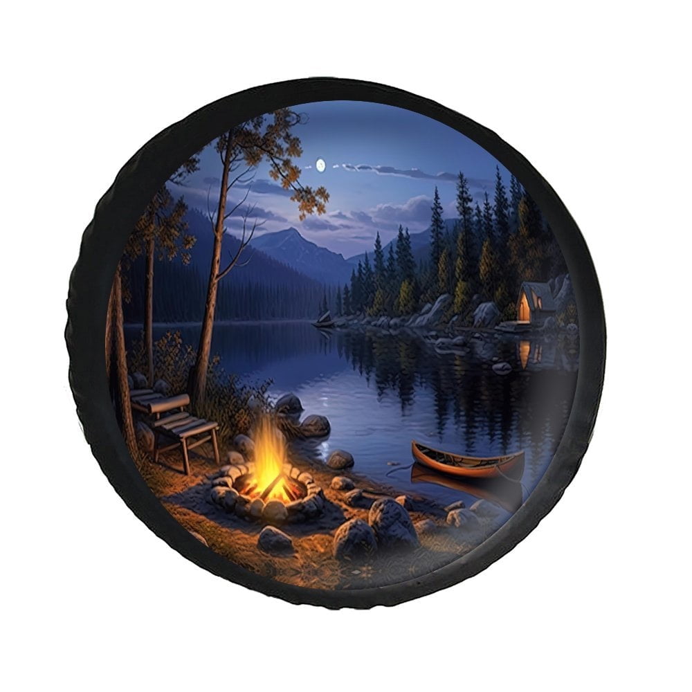Lake Forests Campfire 02 Spare Tire Cover PVC Leather Wheel Protectors ...
